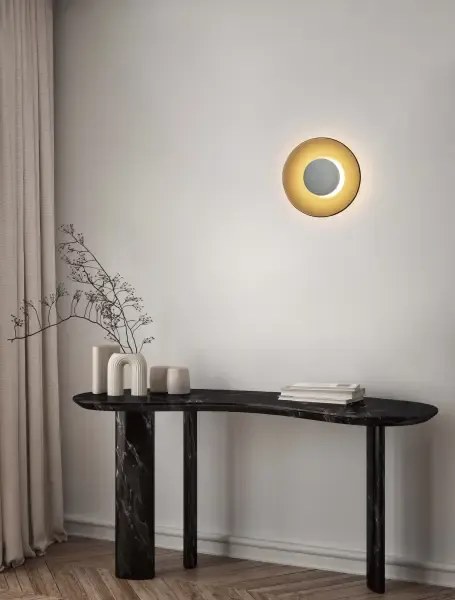 LED nikl-hnědé svítidlo na zeď Esti