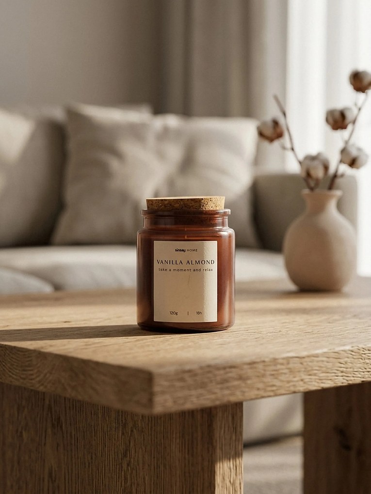 Sinsay - Svíčka Vanilla Almond - hnědá