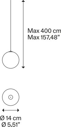 Lodes 17112 0027 Random Solo 14, závěs z čirého foukaného skla, 1x1W LED 2700K, prům.14cm