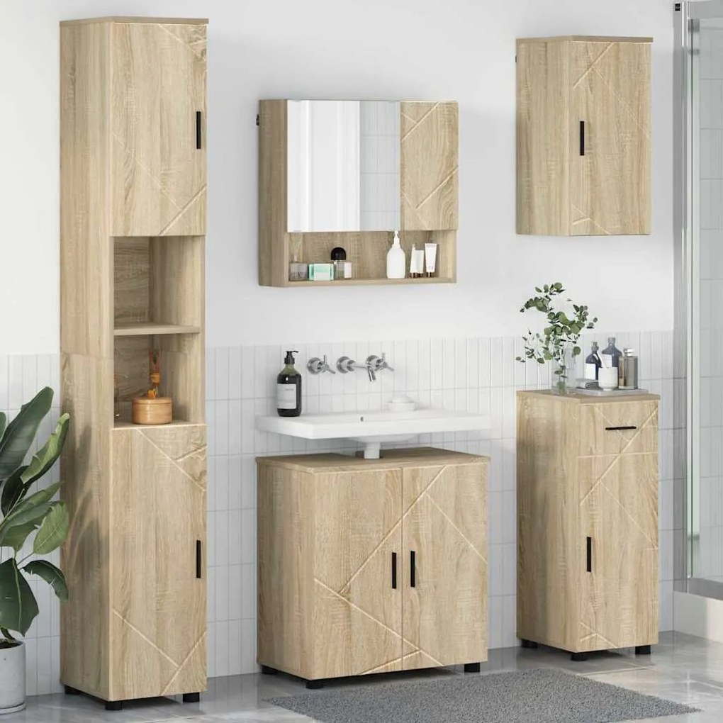 Sada koupelnového nábytku 5 ks Sonoma dub 61 x 35 x 64 cm 3392995