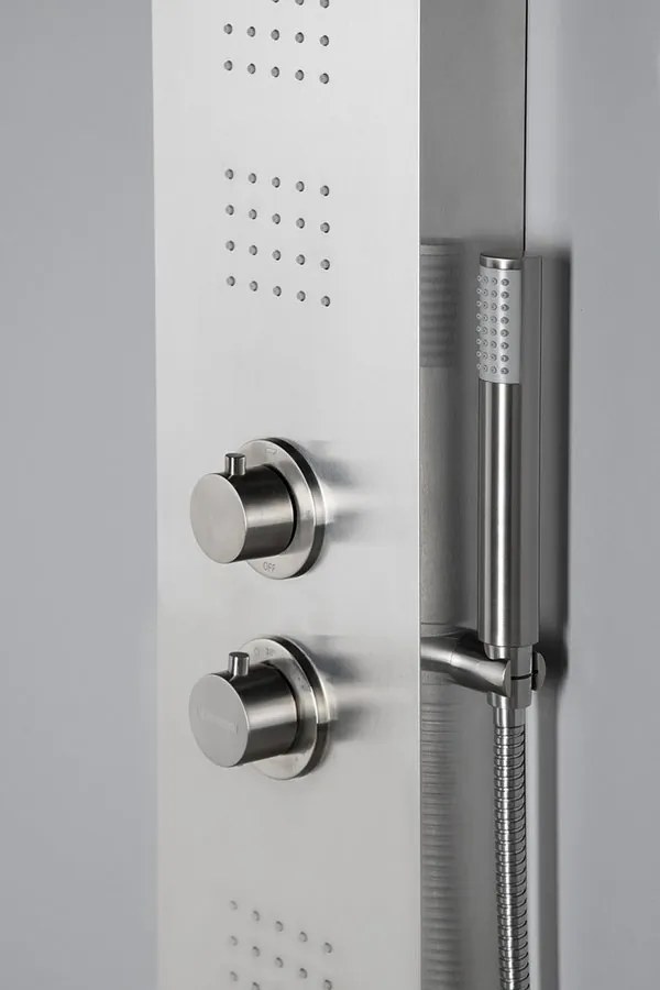 Sapho Sapho, PRESTIGE sprchový panel s termostatem. baterií 200x1400 mm, nerez, WN337