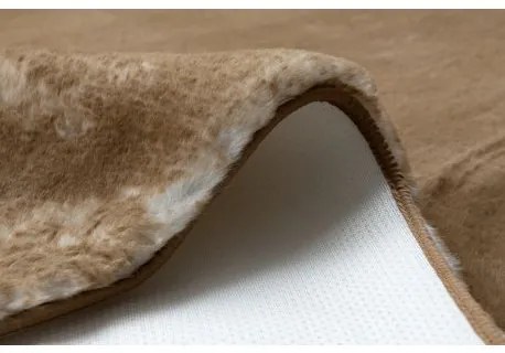 Kusový koberec pratelný LAPIN Shaggy, protiskluzový, slonová kost, hnědý velikost 80x150 cm | krásné koberce cz