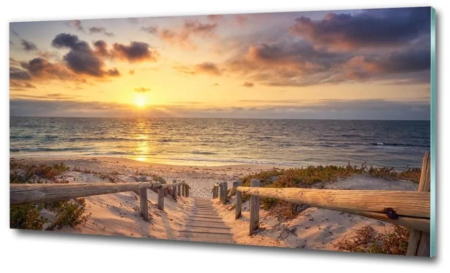 Wallmuralia Foto obraz skleněný horizontální Stezka na pláž 100x50