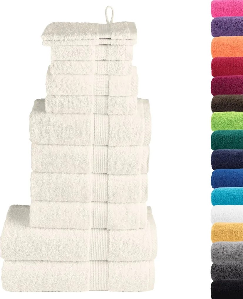 12dílná sada ručníků Premium SOLUND krémová 600 g/m² 137584