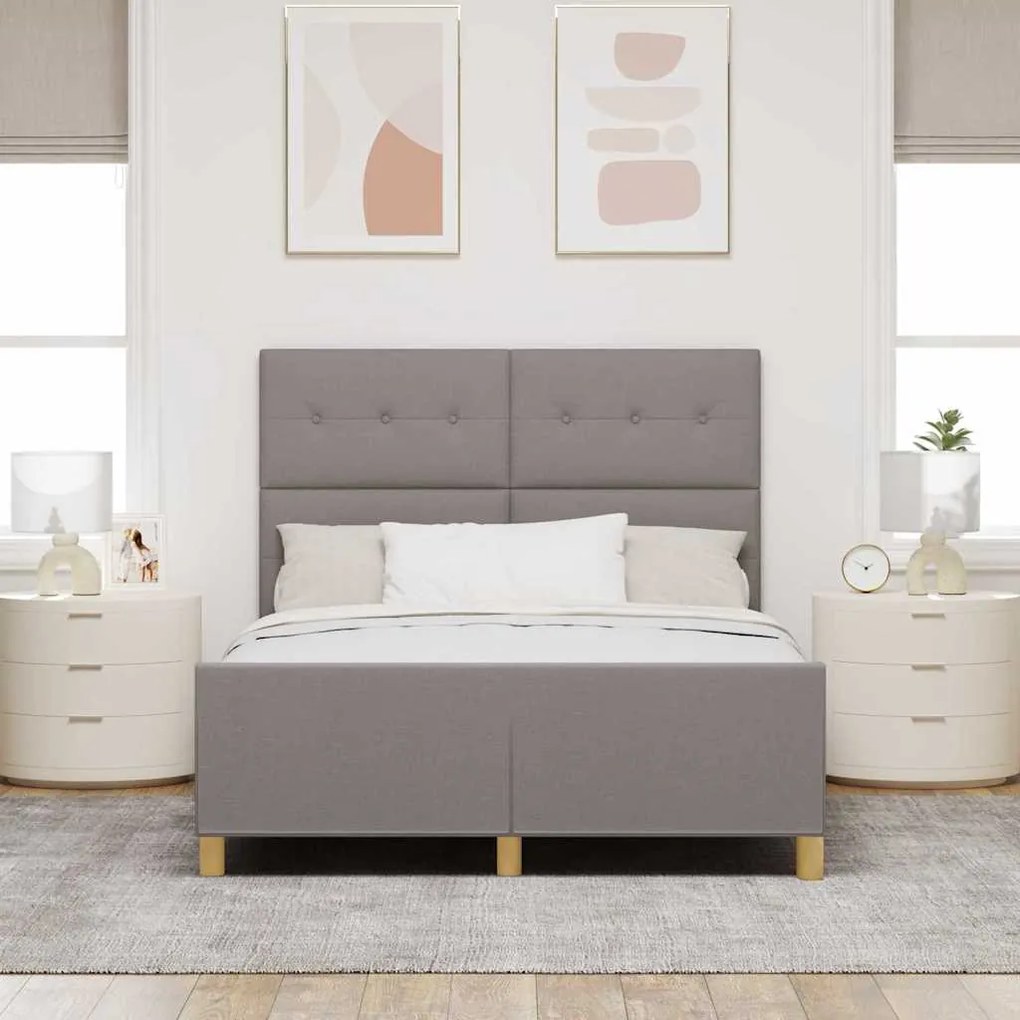 Rám postele s čelo Taupe 160 x 200 cm textil 3344743