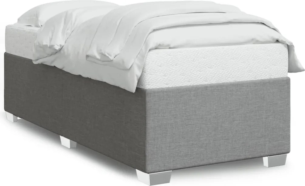 Rám postele bez matrace světle šedá 100 x 200 cm textil 3284450