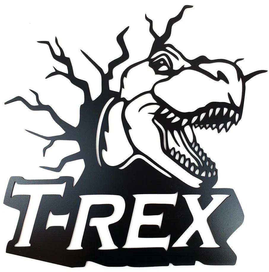 Živá Zeď Dřevěná nástěnná dekorace Dinosaurus T-REX černý