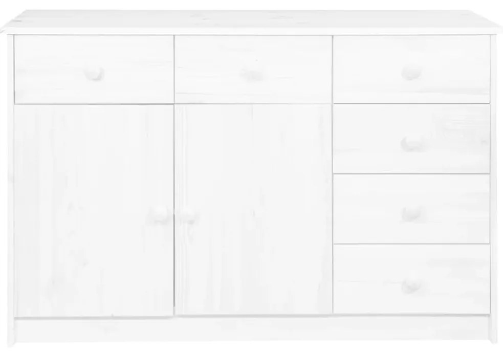 Příborník se 6 zásuvkami bílý 113 x 35 x 73 cm masivní borovice - Default Title