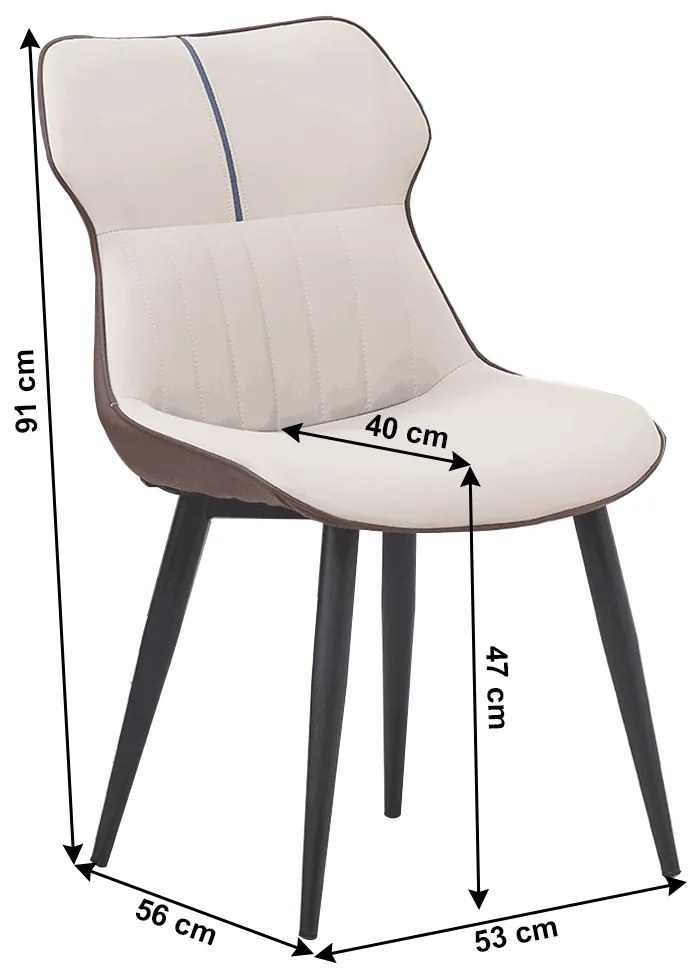 TEMPO Jedálenská stolička, ekokoža, béžová / hnedá, OSTELA