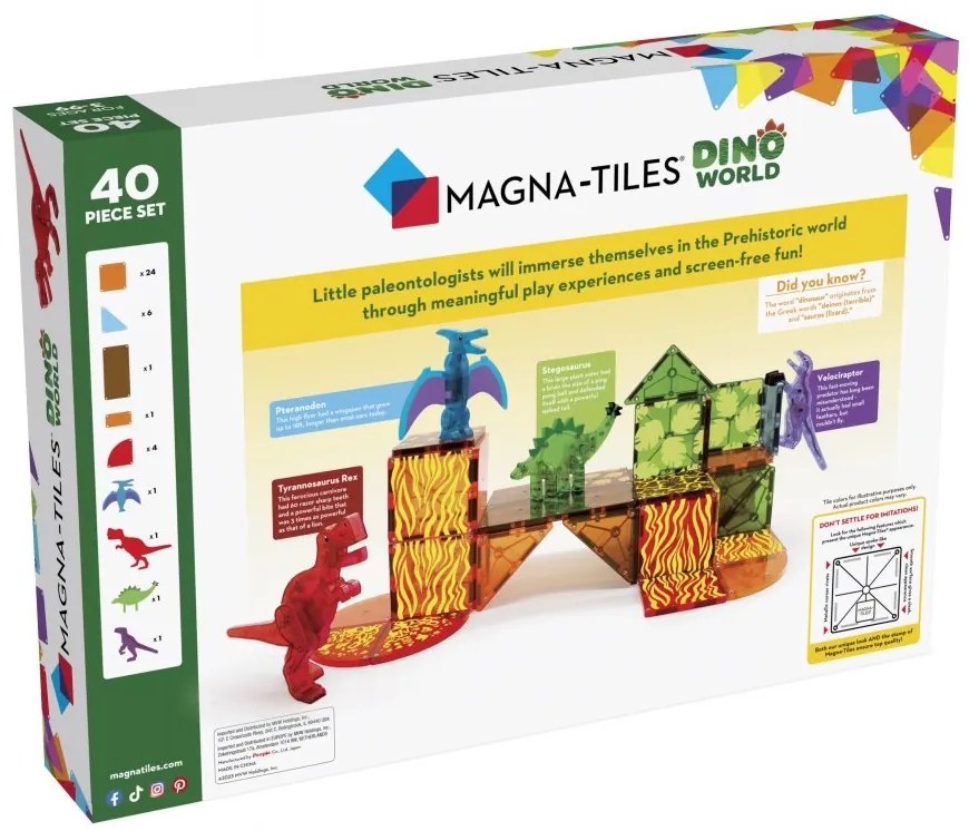 Magna-Tiles® Magnetická stavebnice Magna-Tiles Dino 40ks