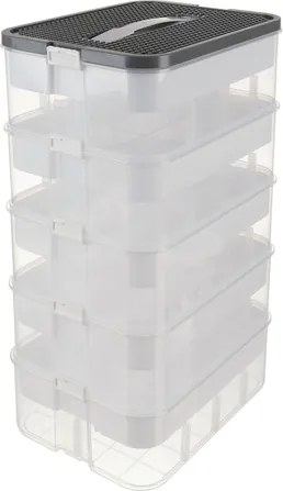KRUZZEL Box na stavebnici s 5 úrovněmi - organizér na hračky - Kruzzel