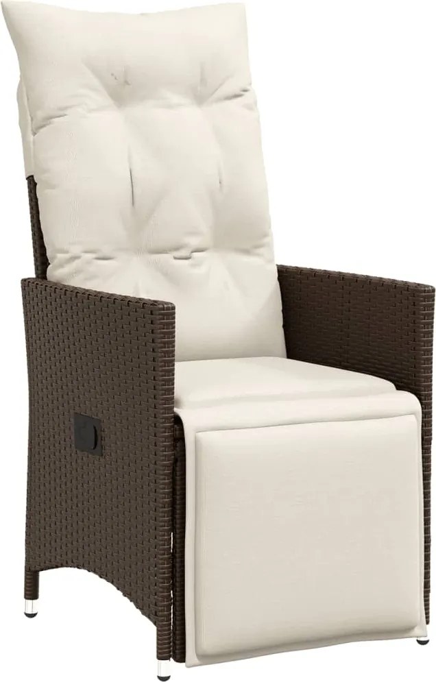 7dílný zahradní bistro set s poduškami hnědý polyratan 3276918