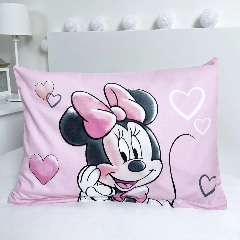 DĚTSKÉ BAVLNĚNÉ POVLEČENÍ BABY MINNIE 100X135 CM, 1KS 40X60 CM VZOROVANÉ