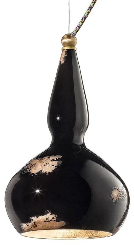 Vintage závěsná lampa Ginevra v černé barvě