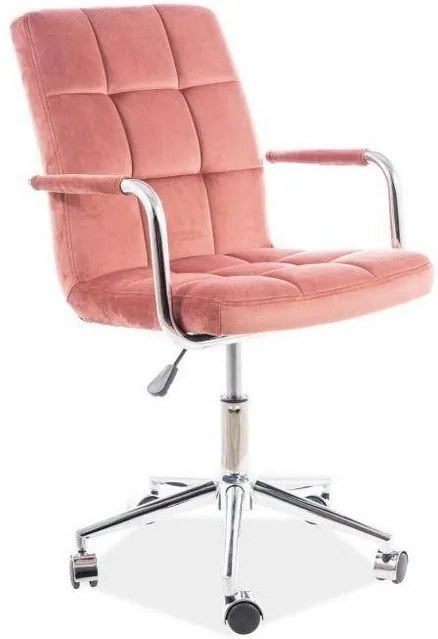 Expedo Dětská židle KEDE Q-022 VELVET, 51x87-97x40, bluvel 52, růžová