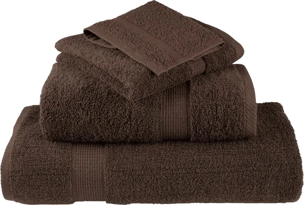 Prémiové ručníky SOLUND 4 ks hnědé 50x100 cm 600 g/m² 137234