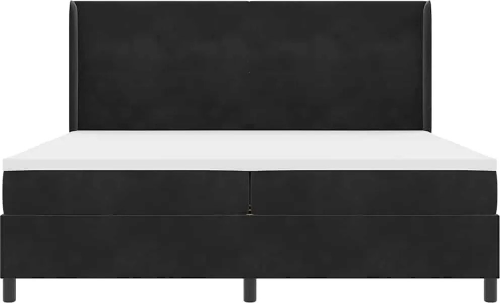 Postel s boxspringem s čelo Černá 200 x 200 cm samet 3342028