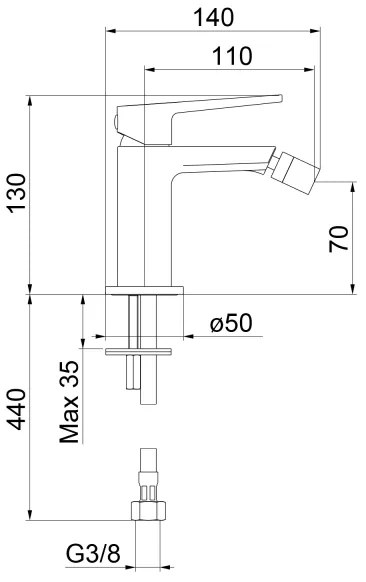 Sapho - Bidetová baterie TURSI lesklý chrom