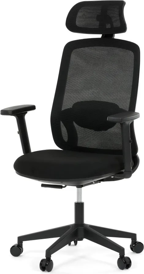 Kancelářská ergonomická židle NOKA — síť / látka, černá