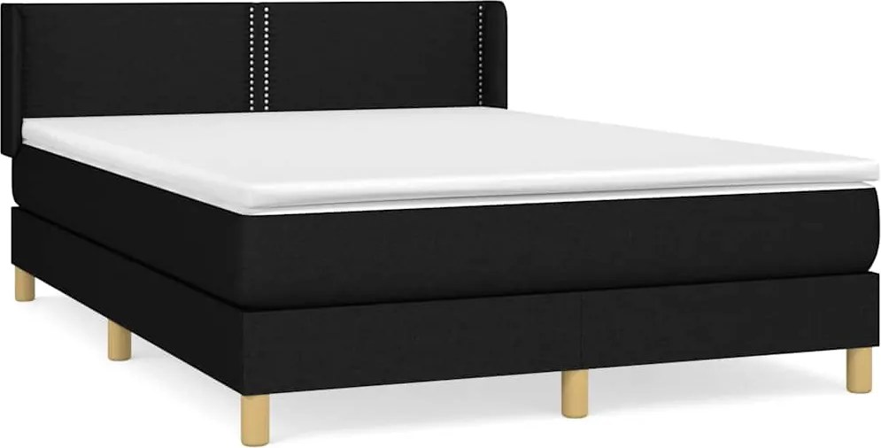 Box spring postel s matrací černá 140x200 cm textil 3130195