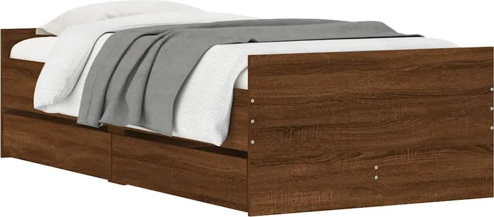 Rám postele se zásuvkami hnědý dub 90 x 190 cm 3207384