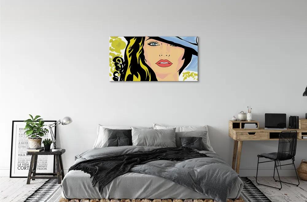 Obrazy na plátně Žena klobouk 120x60 cm