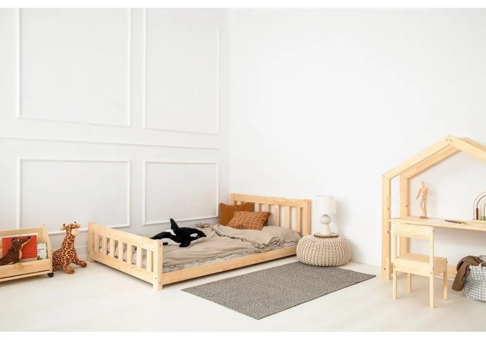 Dětská postel z borovicového dřeva v přírodní barvě 80x200 cm CPN – Adeko