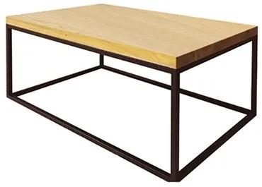 Drewmax Konferenční stůl ST375 Š120, šířka desky: 4cm, masiv bílá matná   dub bělený