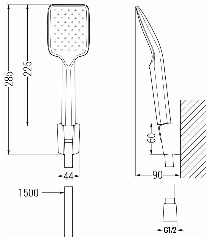 Mexen Alexa R62 vanová sada, Černá - 71203R62-70