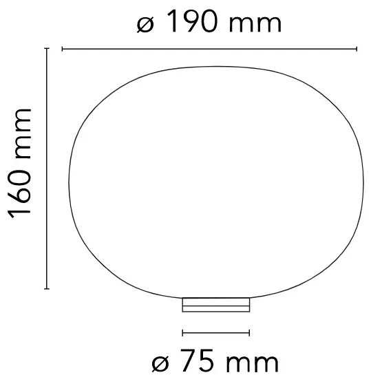 Flos Glo-Ball Basic Zero, stolní lampa z triplexového skla s vypínačem, 1x60W E14, výška 16cm