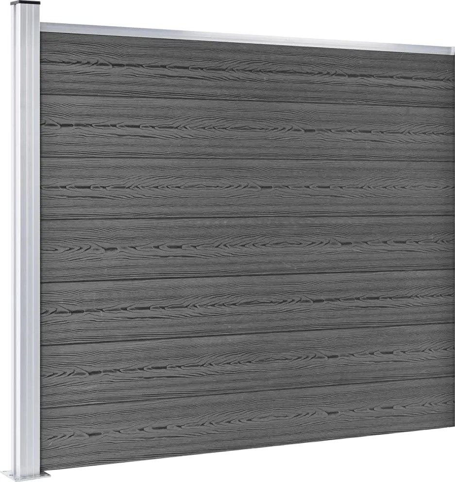 vidaXL Zahradní plot WPC 699 x 146 cm černý