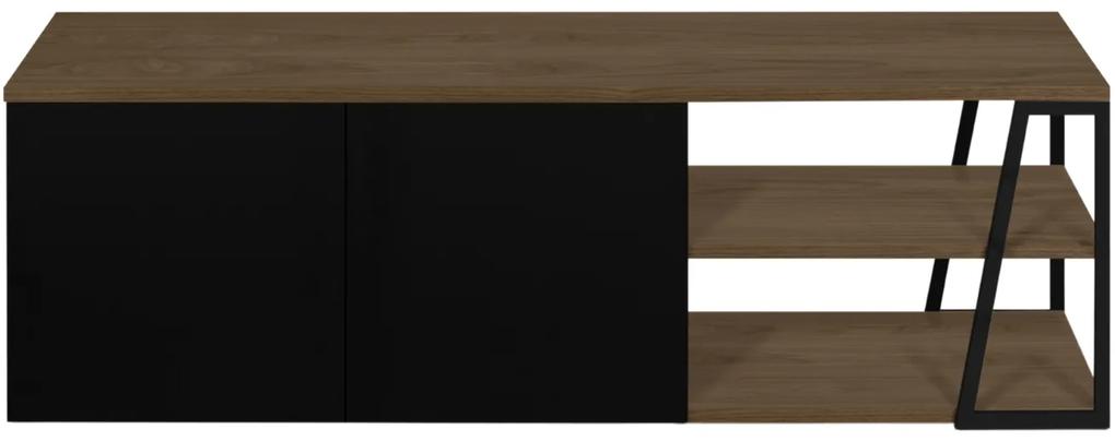 OnaDnes -20% Černý ořechový TV stolek TEMAHOME Albi 145 x 45 cm