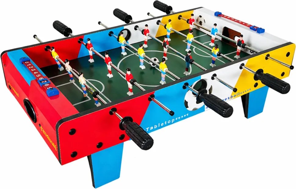 LEAN Toys Mini stolní fotbal – stolní hra na zručnost se 2 míčky, 69 cm