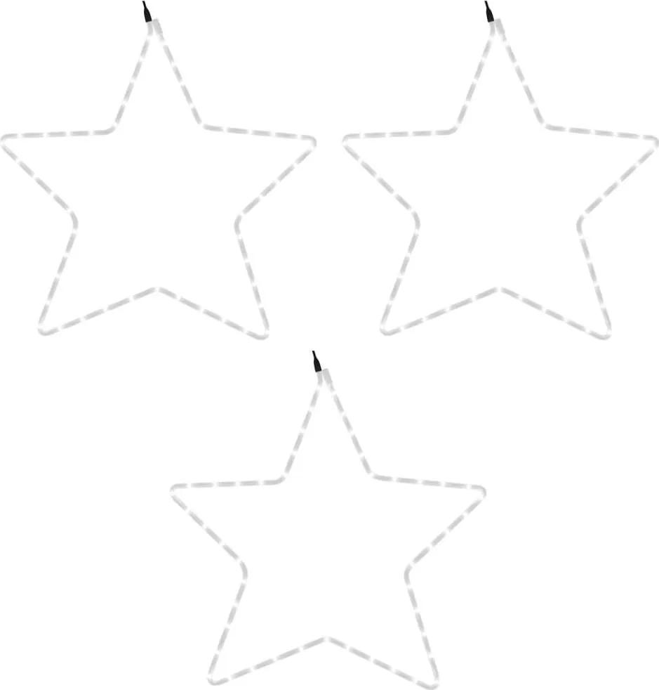 vidaXL Vánoční hvězdy se 48 teplými bílými LED 3 ks 56 cm [3154283]