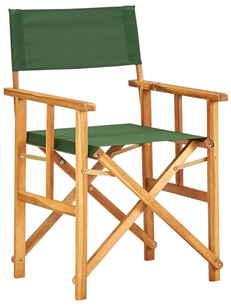 Režisérská židle masivní akáciové dřevo zelená,  45953 HangarStore.cz