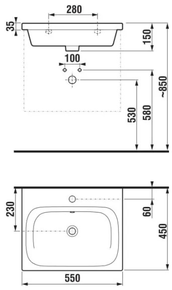 JIKA H8127120001041 - Závěsné umyvadlo MIO 55x45 cm keramika/bílá