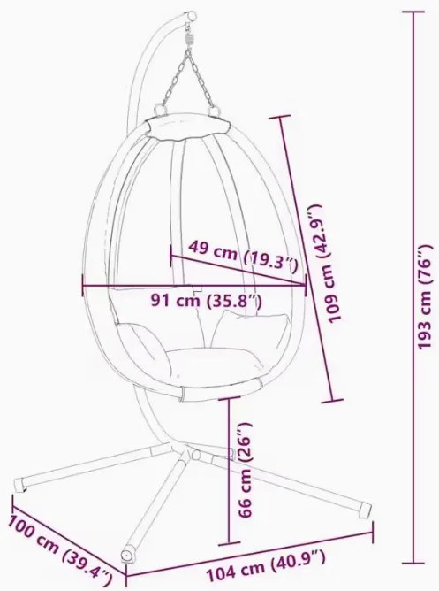 Závěsné křeslo, antracit/béžová, NoBi ZORBA NEW