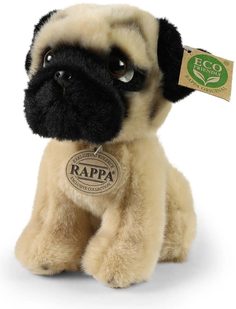 Rappa plyšový pes mops 18 cm, eco-friendly