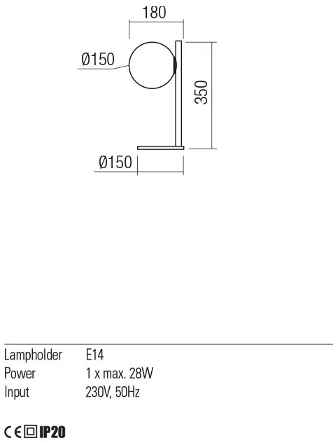 Redo Stolní lampa Talis Barva: Černá