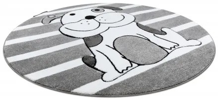 Kulatý koberec PETIT ŠTĚNĚ, šedý velikost kruh 140 cm | krásné koberce cz