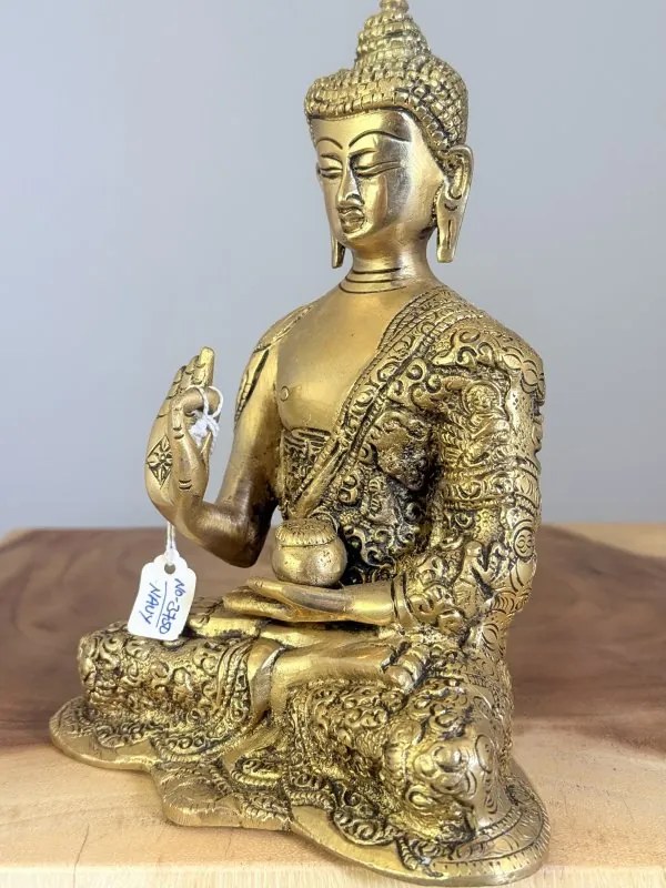 Buddha Abhaya Mudra, soška mosaz, Indie 20 cm