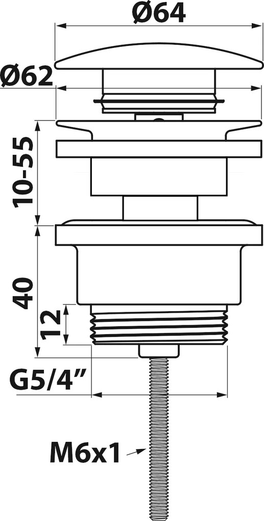 Bruckner umyvadlová výpust 5/4“ click-clack chrom 151.307.1 Koupelny Bernold