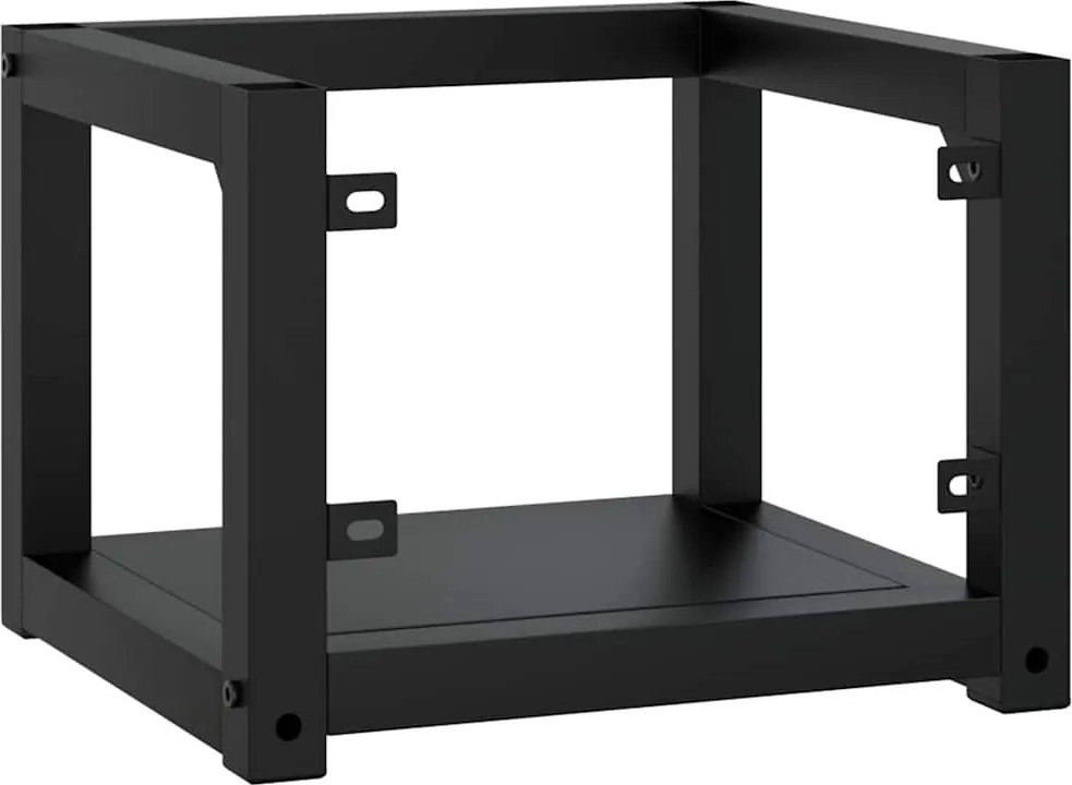 Nástěnný koupelnový regál pod umyvadlo černý 40x38x31 cm železo 338493