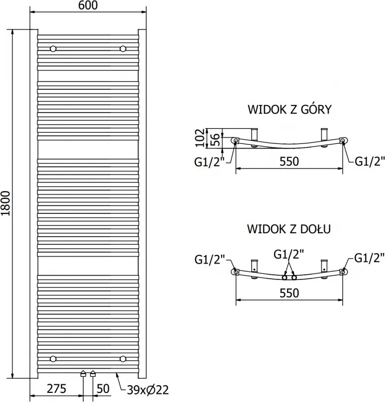 Mexen Ares, elektrické topné těleso 1800 x 600 mm, 900 W, bílá, W102-1800-600-2900-20