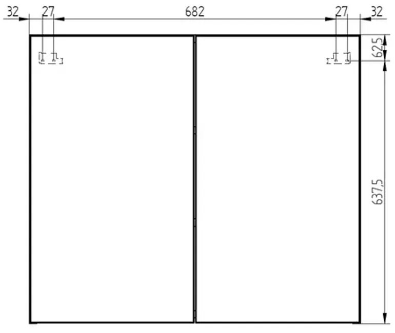 Mereo Mereo, Koupelnová skříňka zrcadlová 80 cm, galerka, 2 x dvířka, Multidecor, CN798G82DRH1