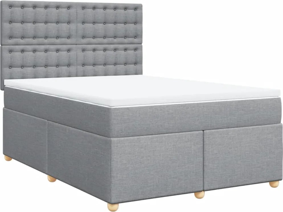 Box spring postel s matrací světle šedá 140 x 190 cm textil 3293589
