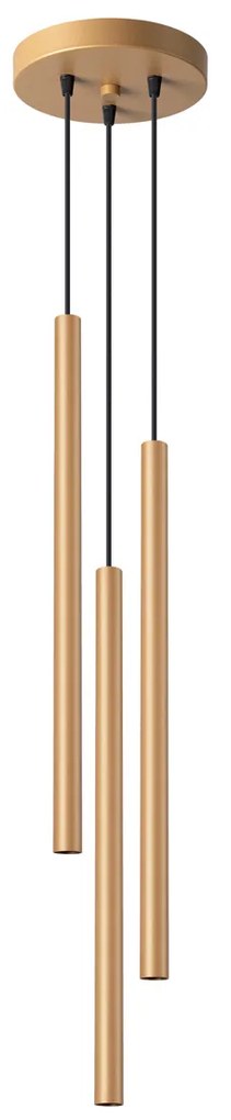 Sollux Lighting Závěsná lampa PASTELO 3P zlatá