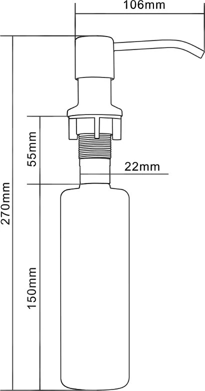 Mexen příslušenství, dávkovač saponátu do kuchyňského dřezu, černá skvrnitá, 6601320-76