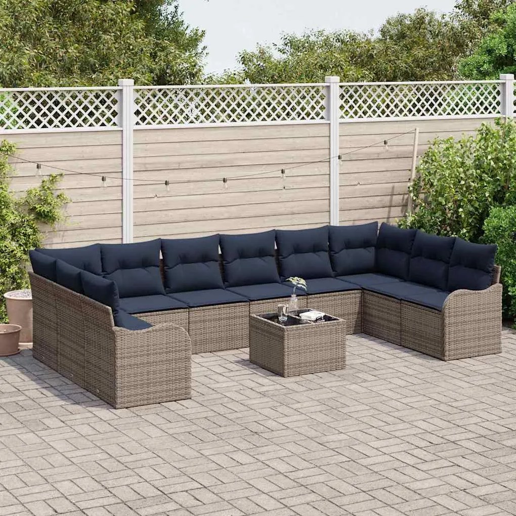 Set pohovek 11 ks Šedá Polyester 3345895