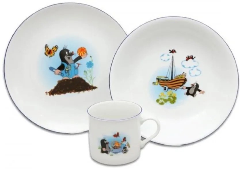 Thun Porcelánová sada Krtek a loďka, THUN, 3 ks